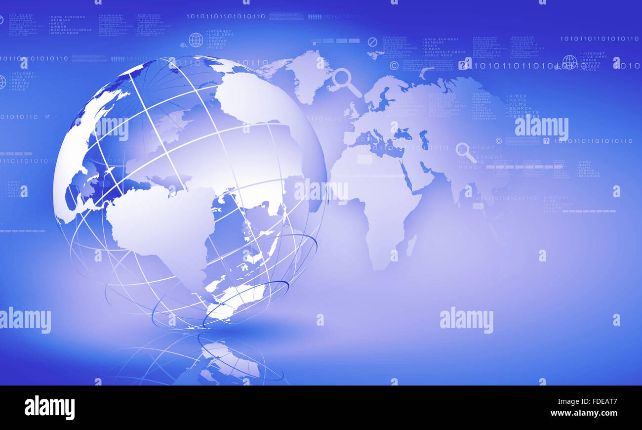 Blue digital image of globe. Background image Stock Photo - Alamy