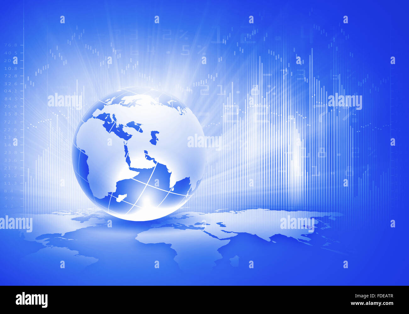 Blue digital image of globe. Background image Stock Photo - Alamy
