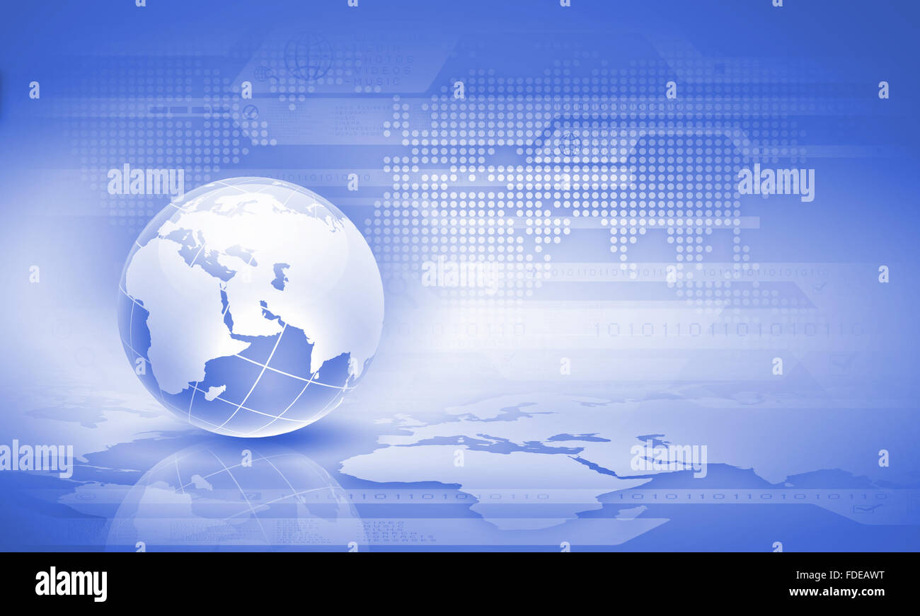 Blue digital image of globe. Background image Stock Photo - Alamy