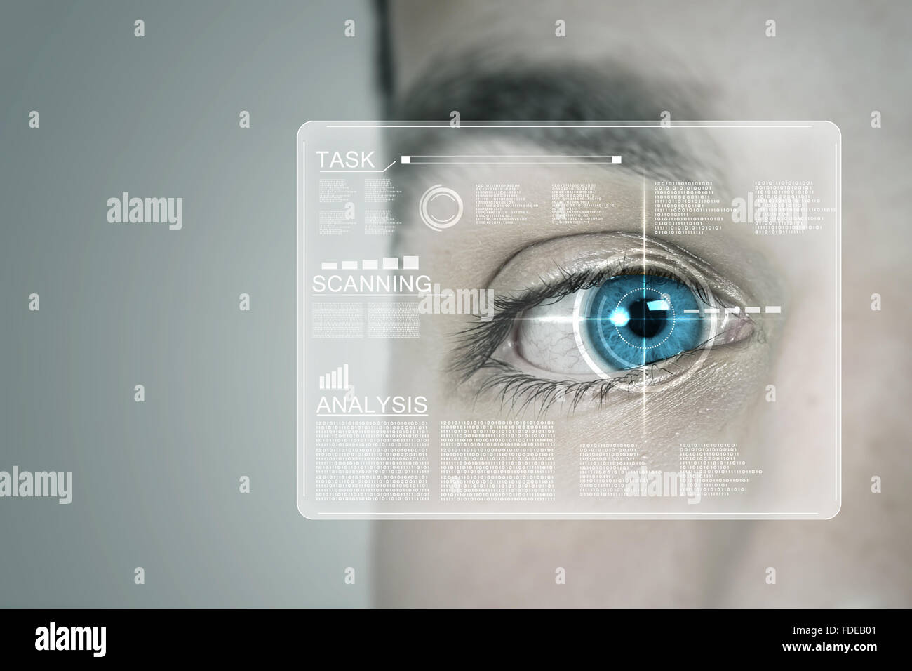 Close up of male eye scanned for recognition Stock Photo - Alamy