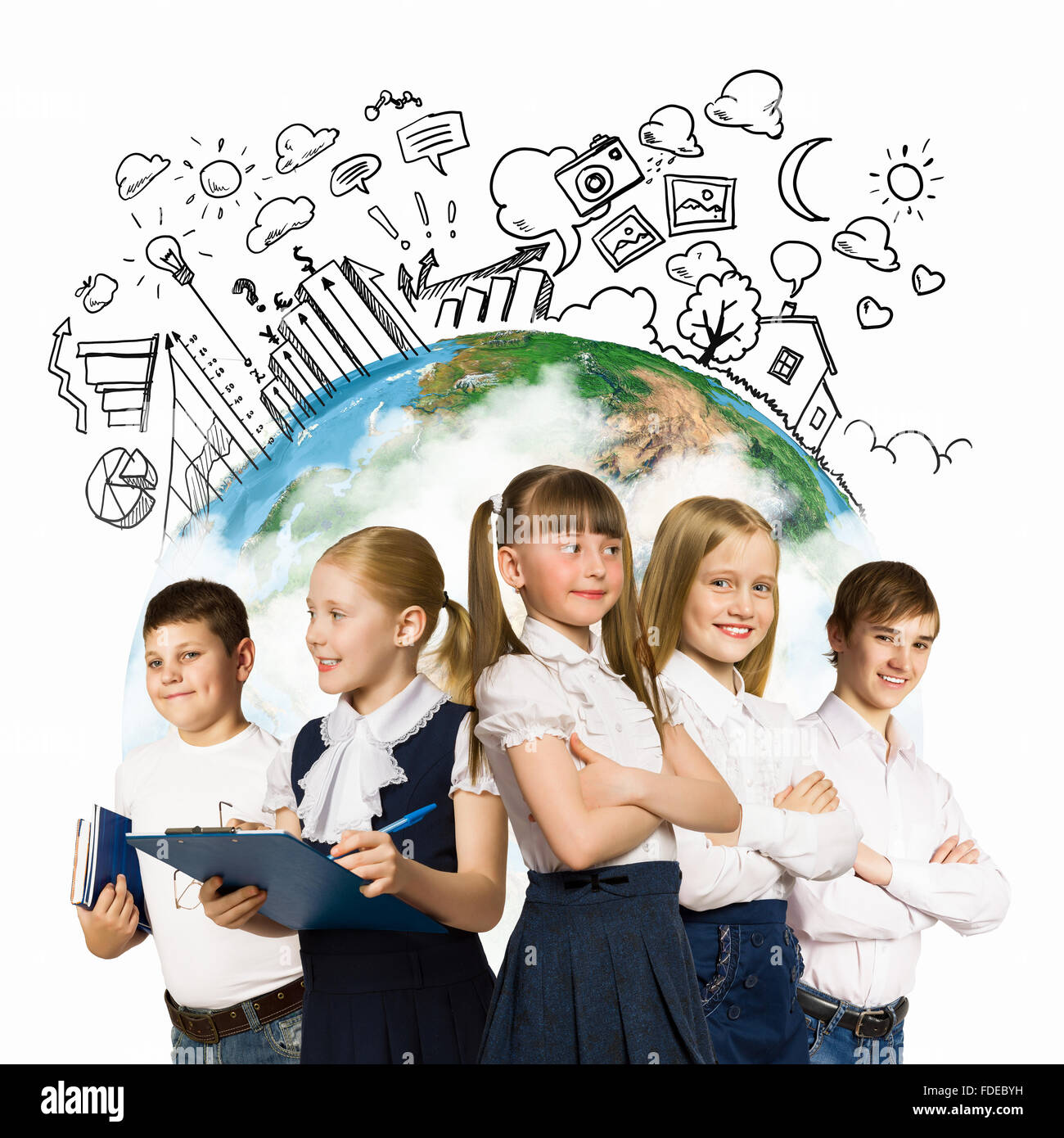 Image of kids of school age. Choosing profession. Elements of this ...