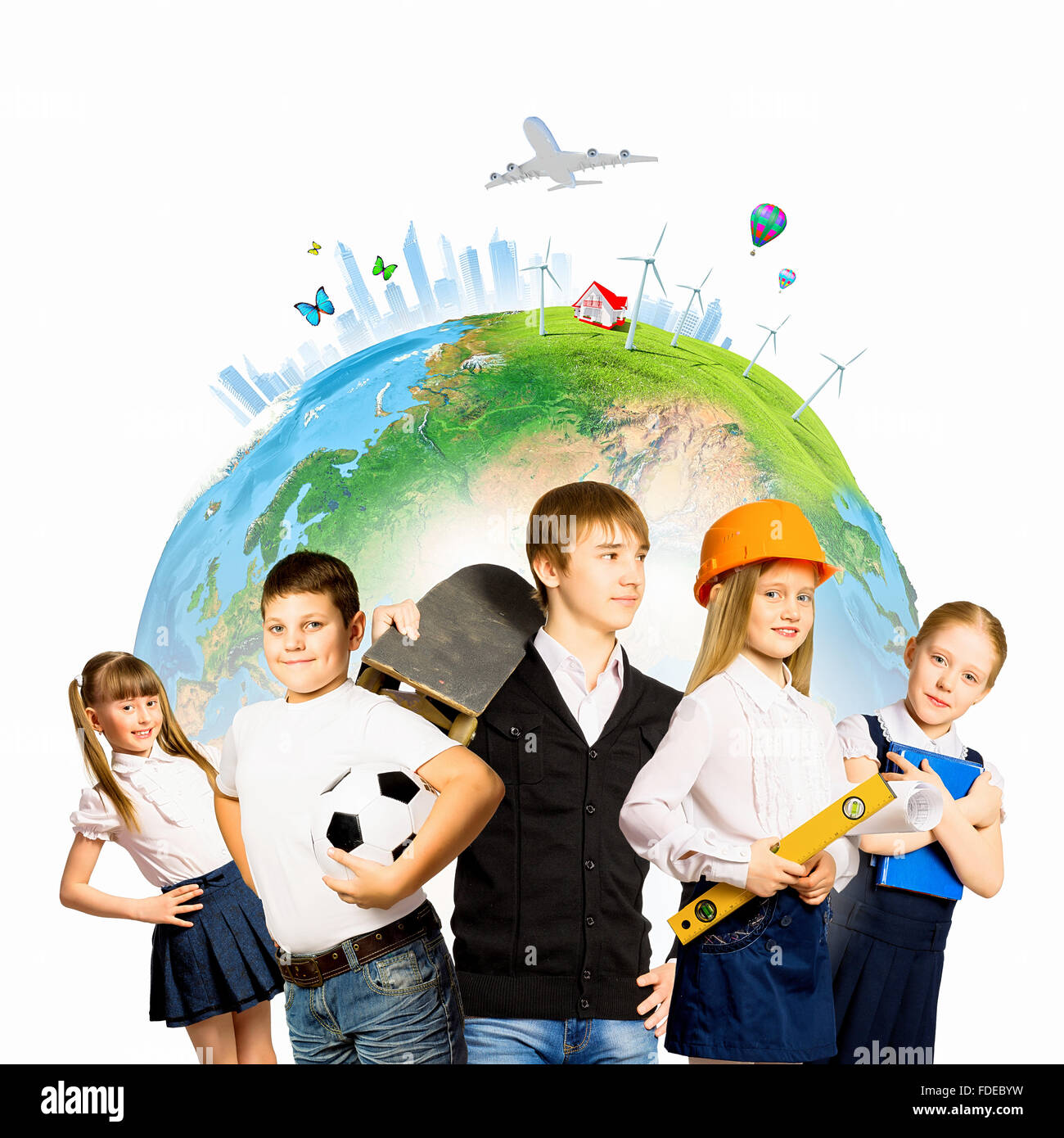 Image of kids of school age. Choosing profession. Elements of this ...