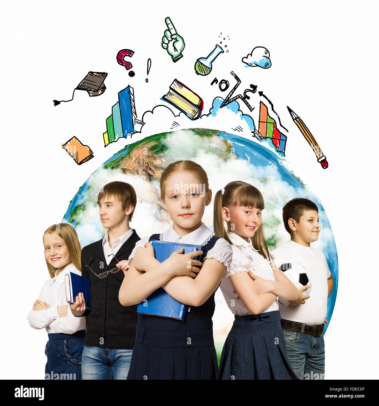 Image of kids of school age. Choosing profession. Elements of this ...