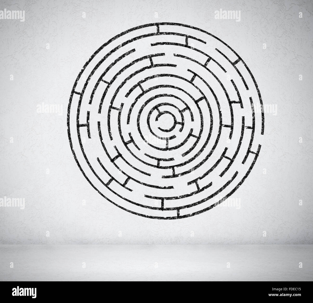 Round maze against white background. Solution idea Stock Photo - Alamy