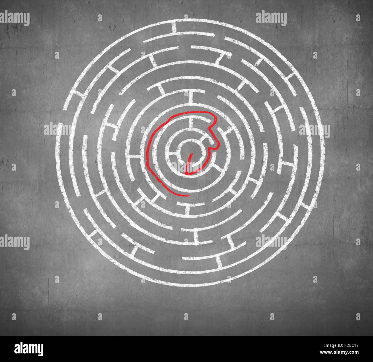 Round maze against white background. Solution idea Stock Photo - Alamy