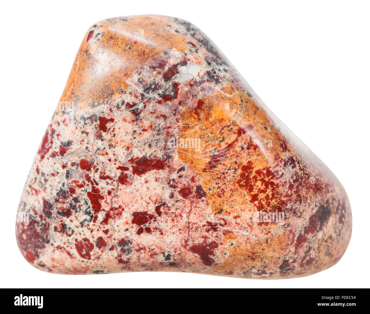 tumbled ural jasper natural mineral gem stone isolated on white ...