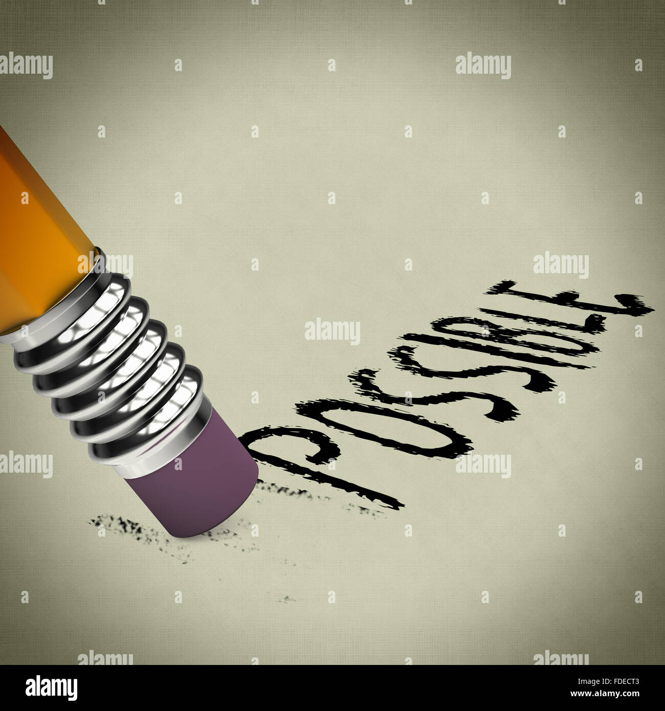 Rubber on pencil changing letters of word impossible Stock Photo - Alamy