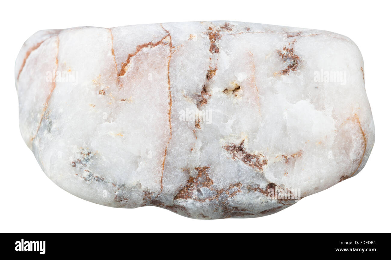 pebble from marble natural mineral stone isolated on white background ...