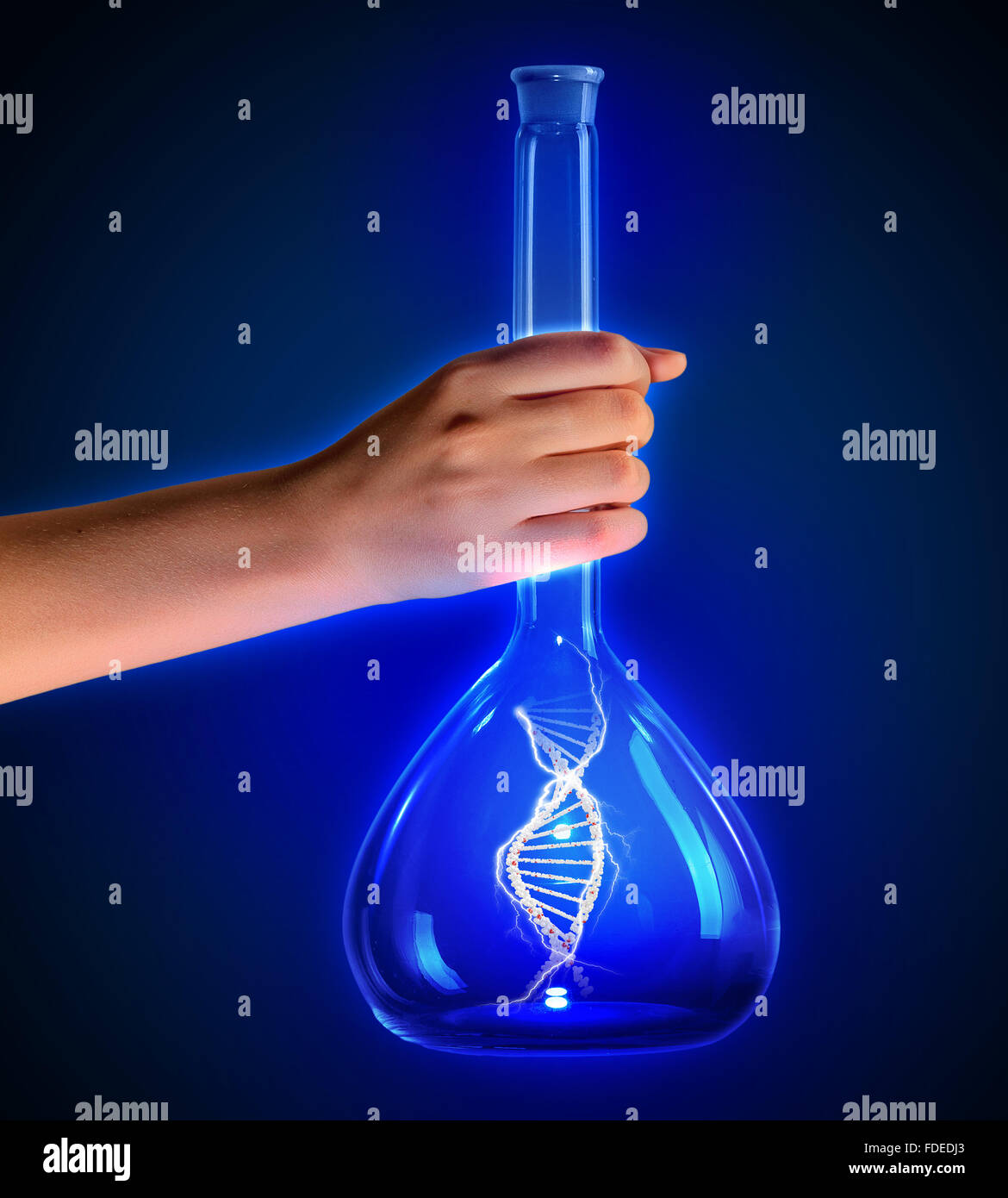 Hand holding dna model hi-res stock photography and images - Alamy