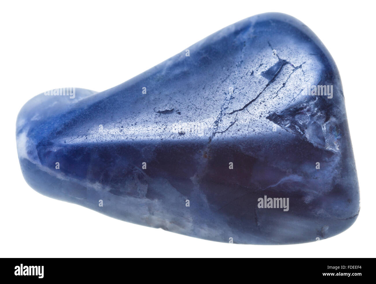 specimen from blue dumortierite natural mineral gem stone isolated on ...