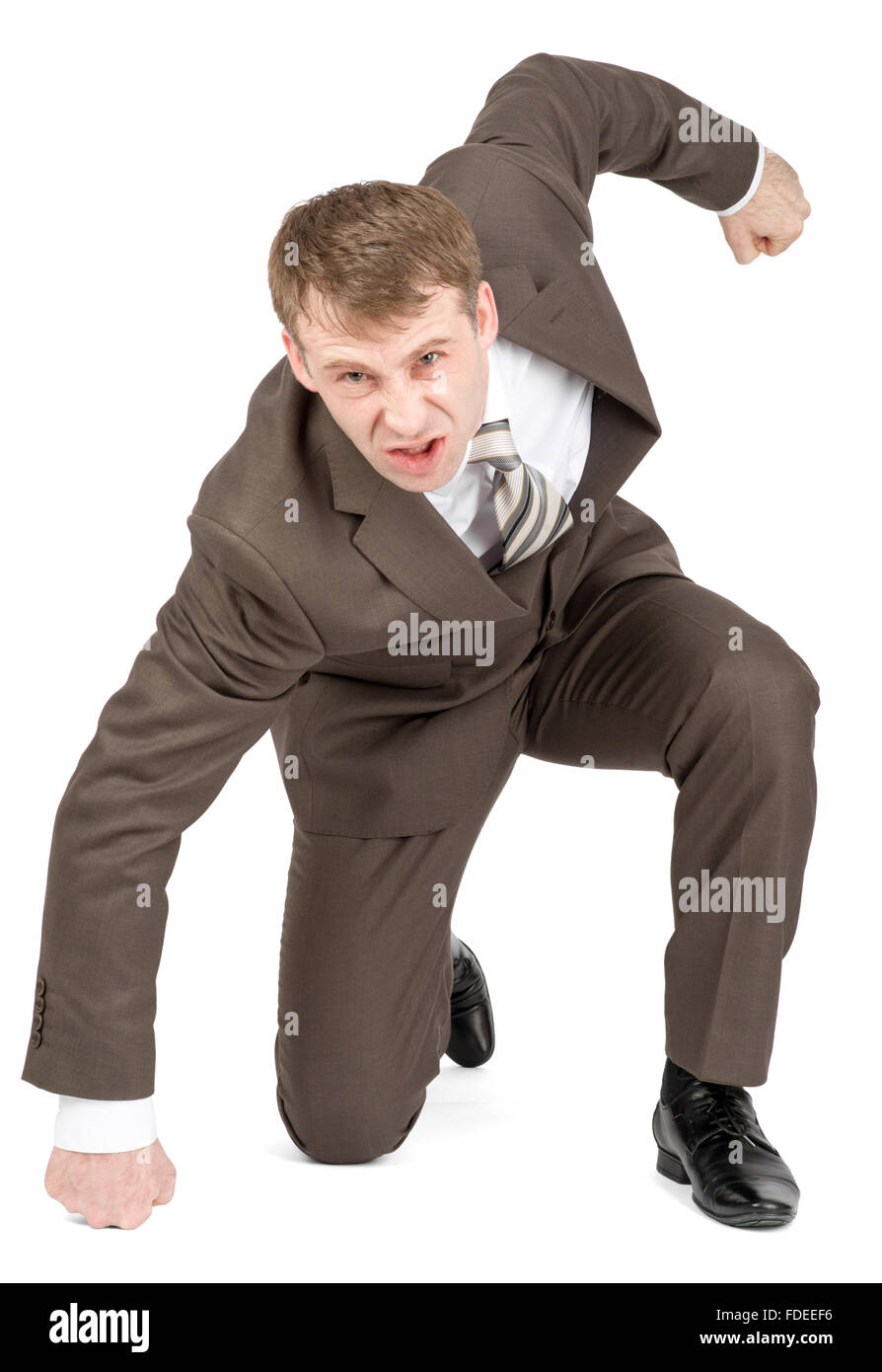 Businessman hitting floor Stock Photo - Alamy