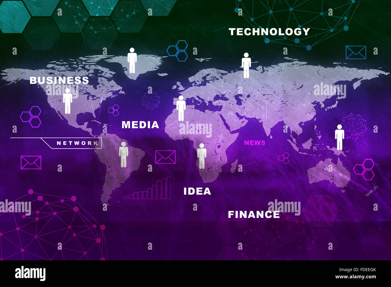 Abstract background with world map Stock Photo - Alamy