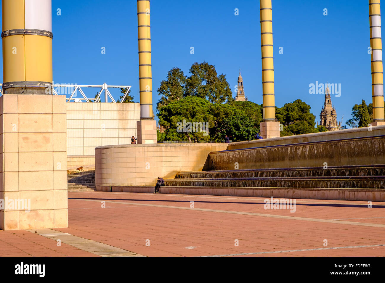 The Olympic Ring in Barcelona’s Parc Montjuic location for the 1992 ...
