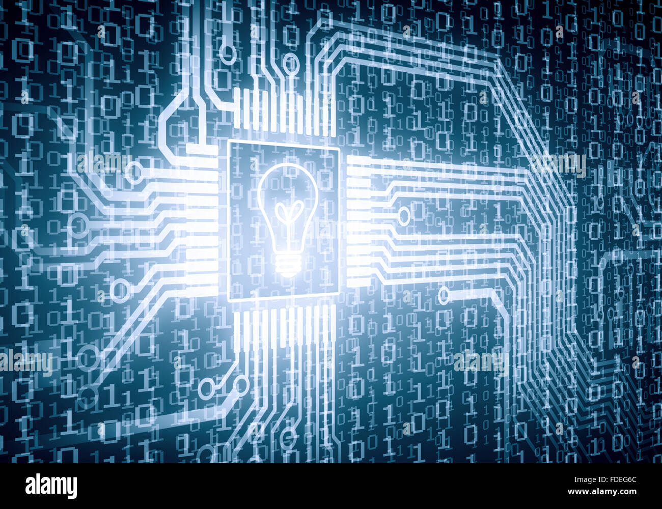 Background image of micro circuit with binary code Stock Photo - Alamy