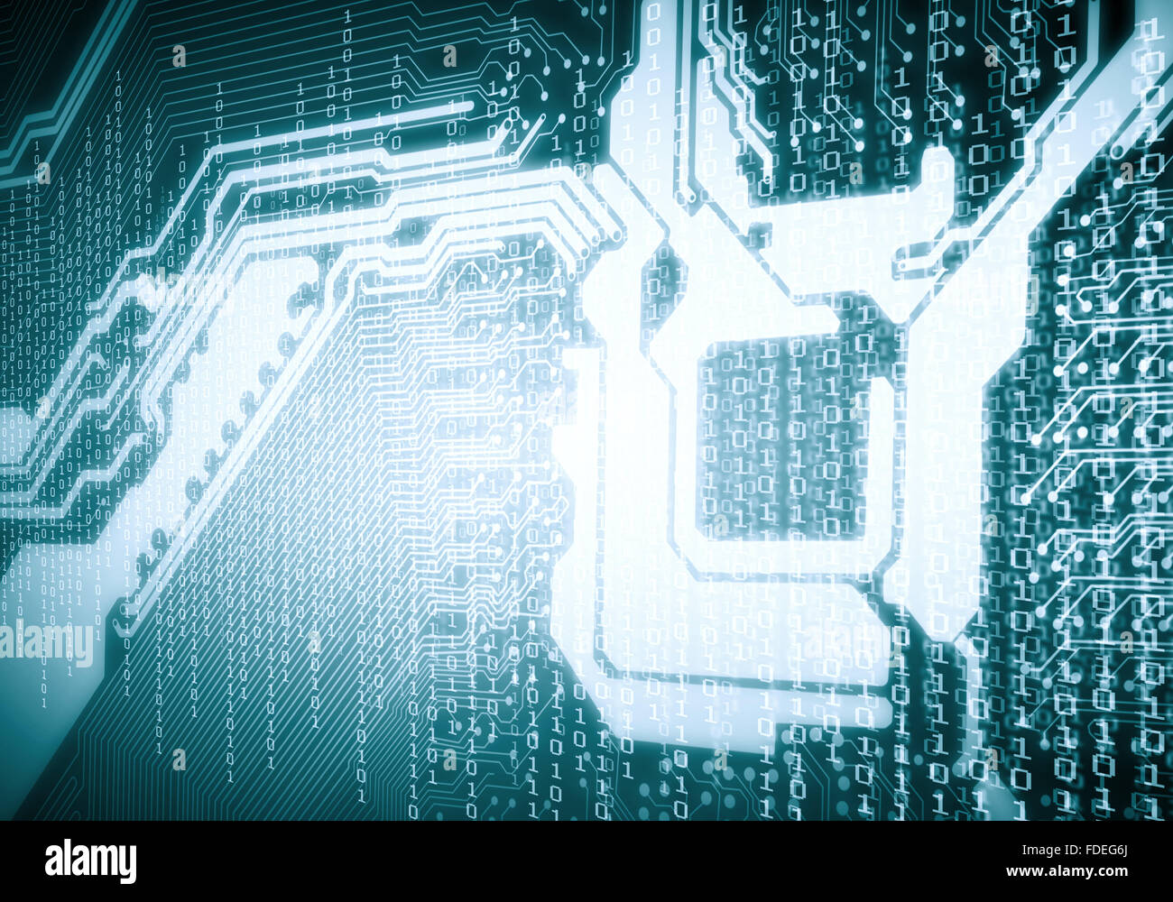 Background image of micro circuit with binary code Stock Photo - Alamy