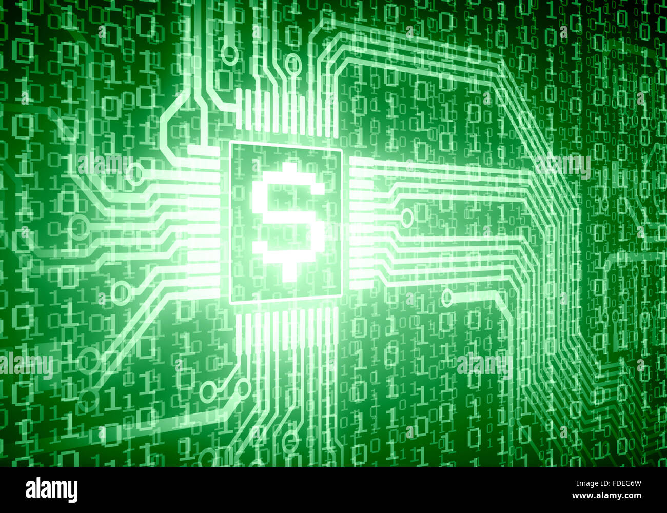 Background image of micro circuit with binary code Stock Photo - Alamy