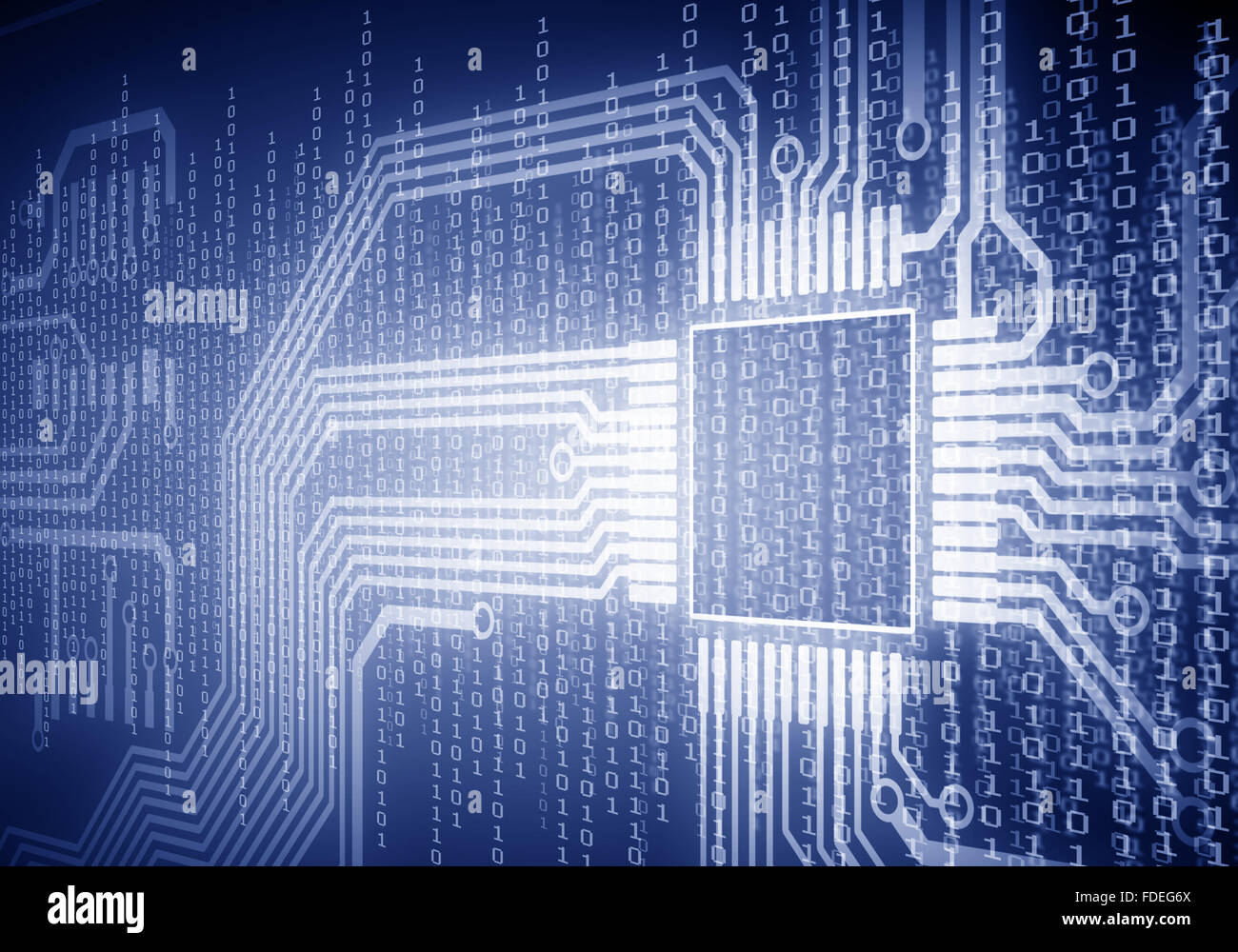 Background image of micro circuit with binary code Stock Photo - Alamy