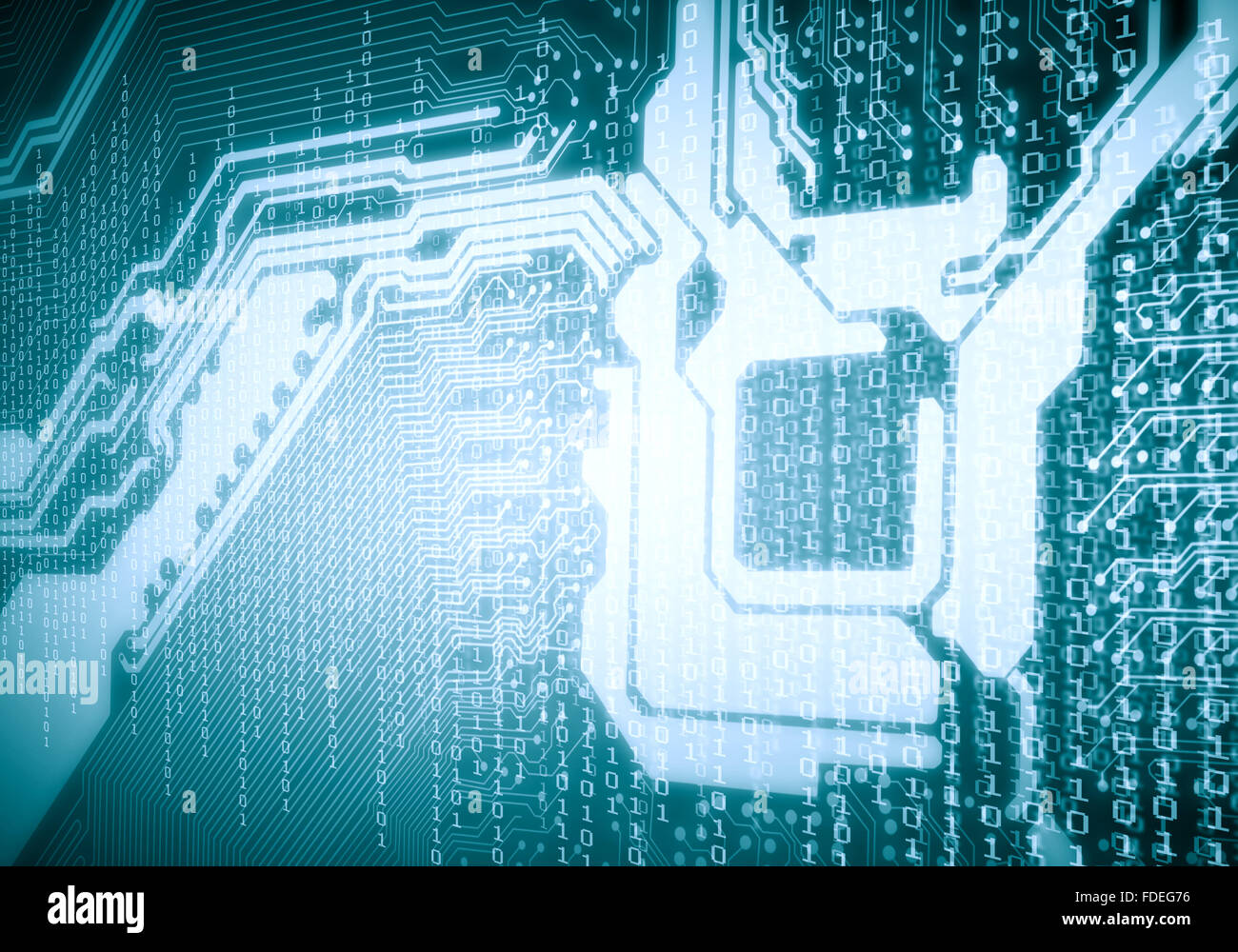 Background image of micro circuit with binary code Stock Photo - Alamy