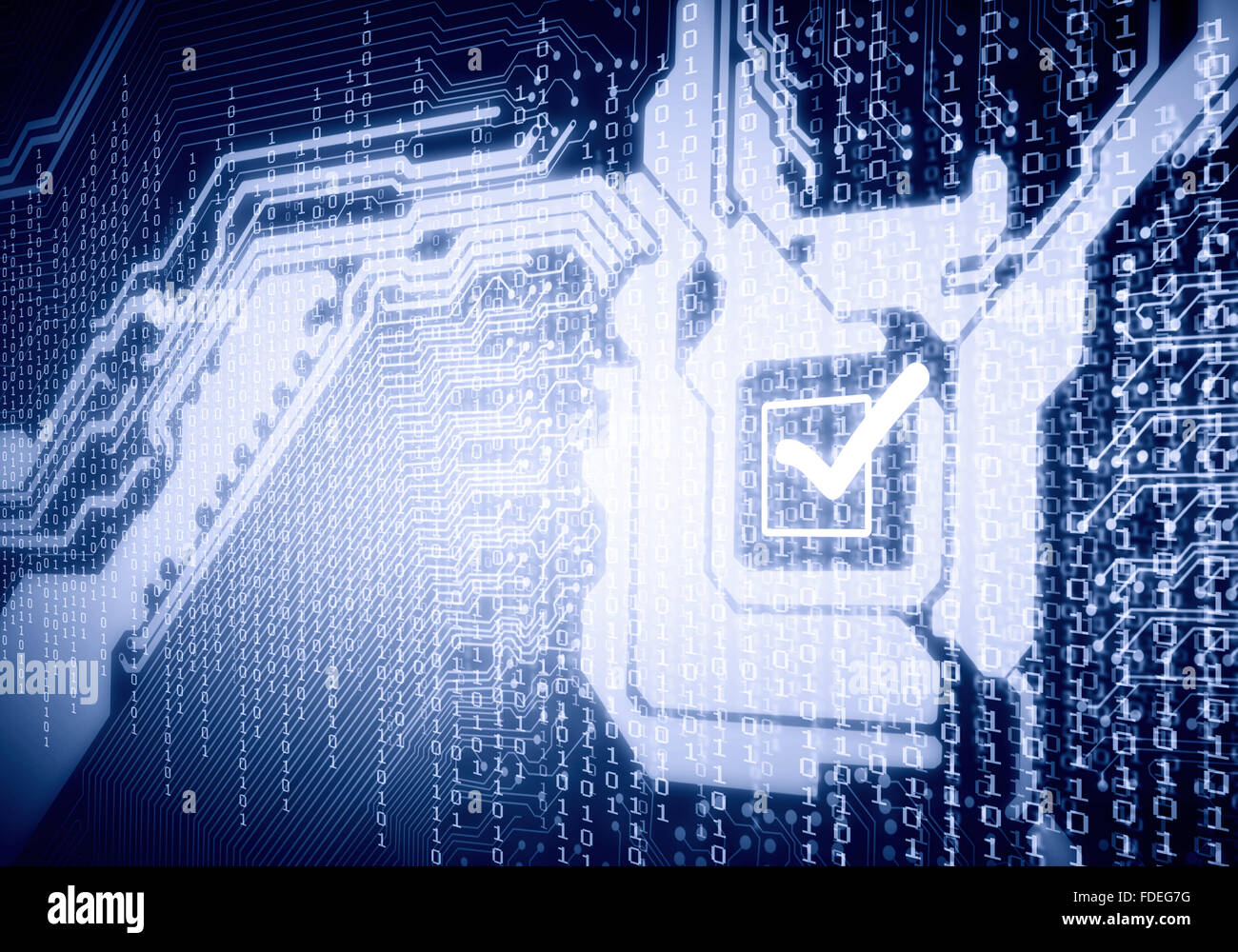 Background image of micro circuit with binary code Stock Photo - Alamy