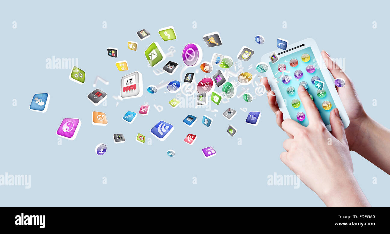 Close up of human hand holding smart phone Stock Photo - Alamy