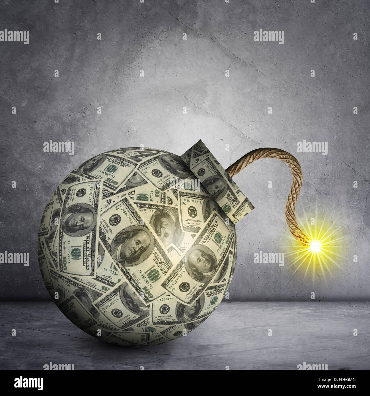Bomb with ignited fuse Stock Photo - Alamy