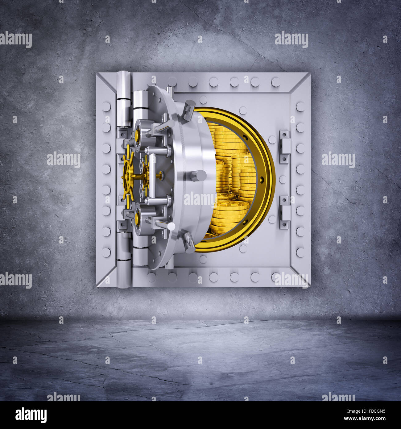 Metallic bank vault door Stock Photo - Alamy