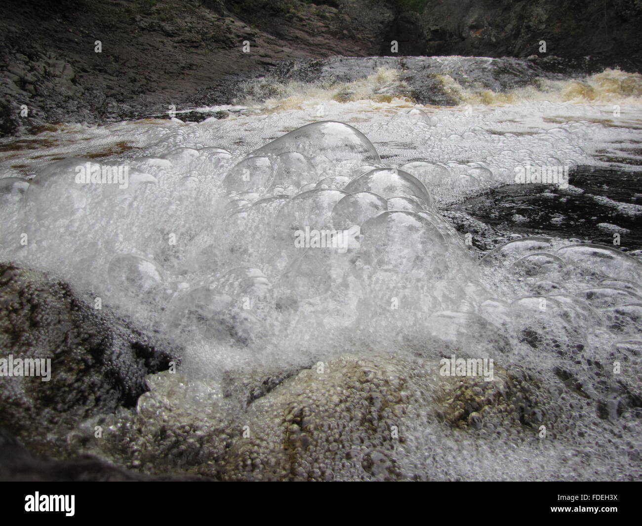 Natural foamy bubbles on a river Stock Photo - Alamy