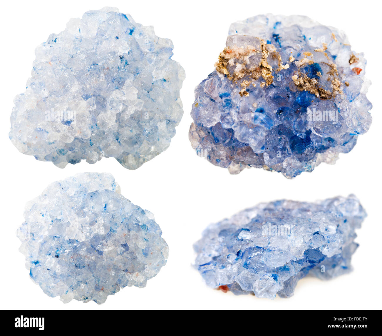 macro shooting of collection natural rock - set of blue crystalline ...