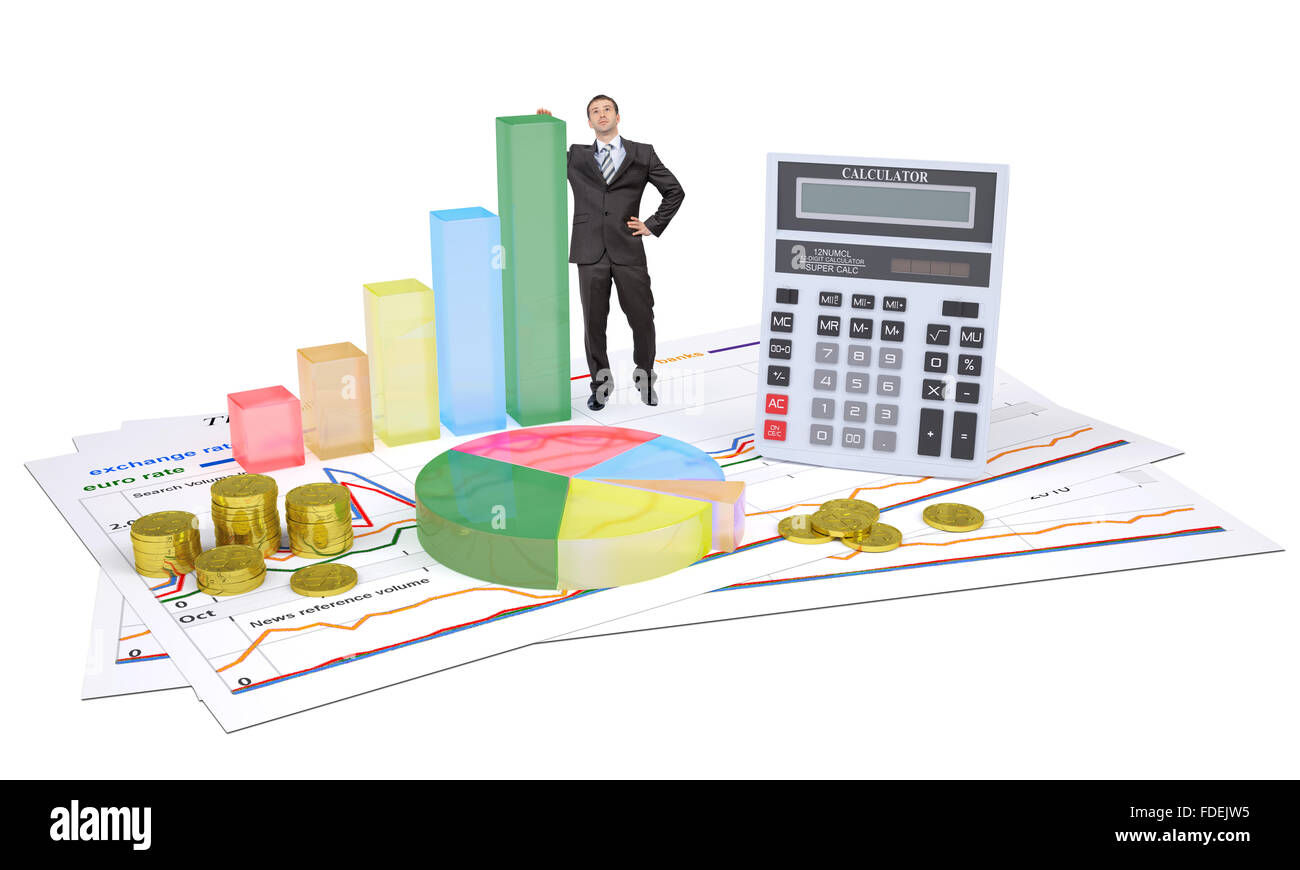 Chart and calculator Cut Out Stock Images & Pictures - Alamy