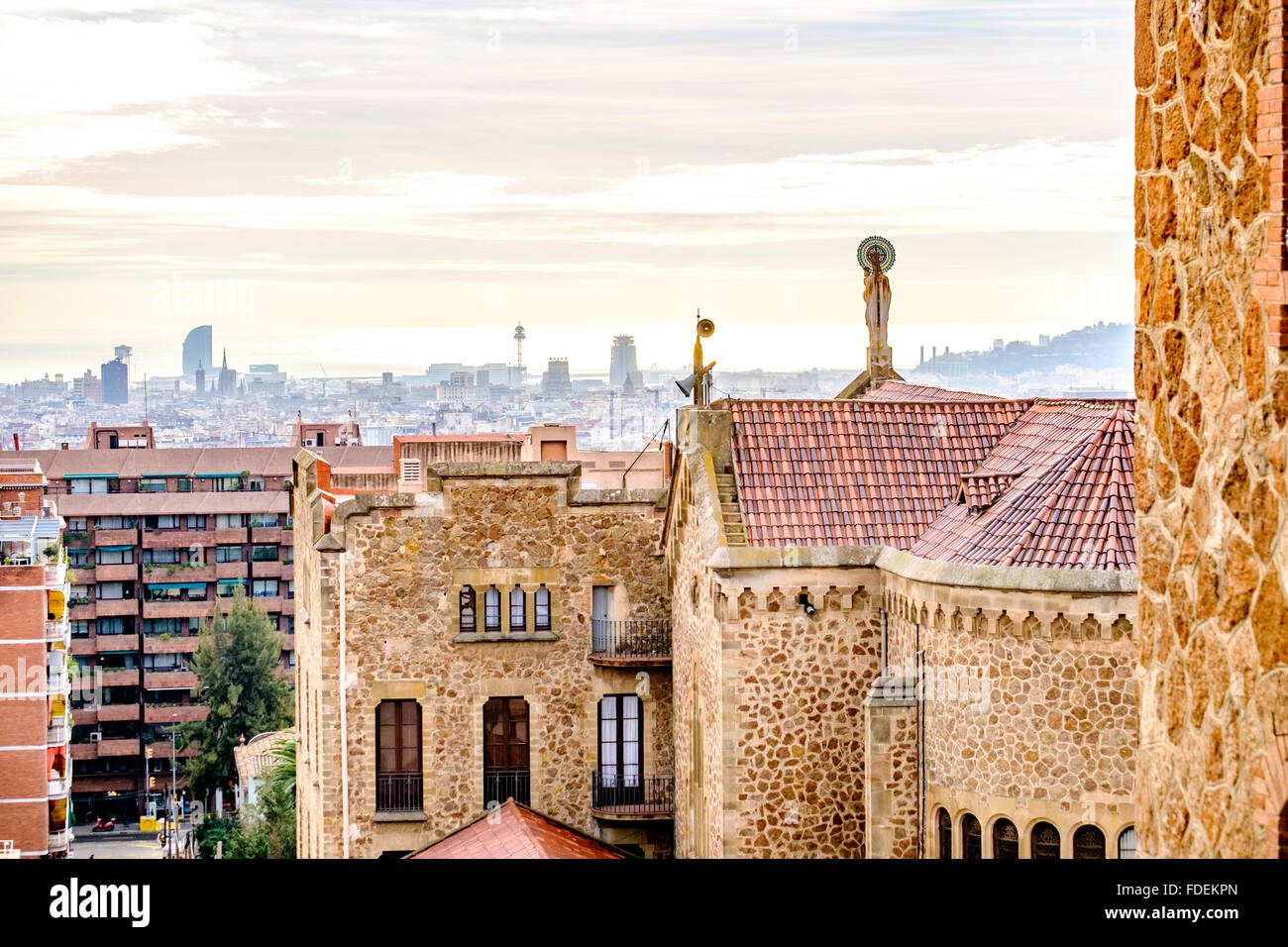 Barcelona rooftop view hi-res stock photography and images - Alamy