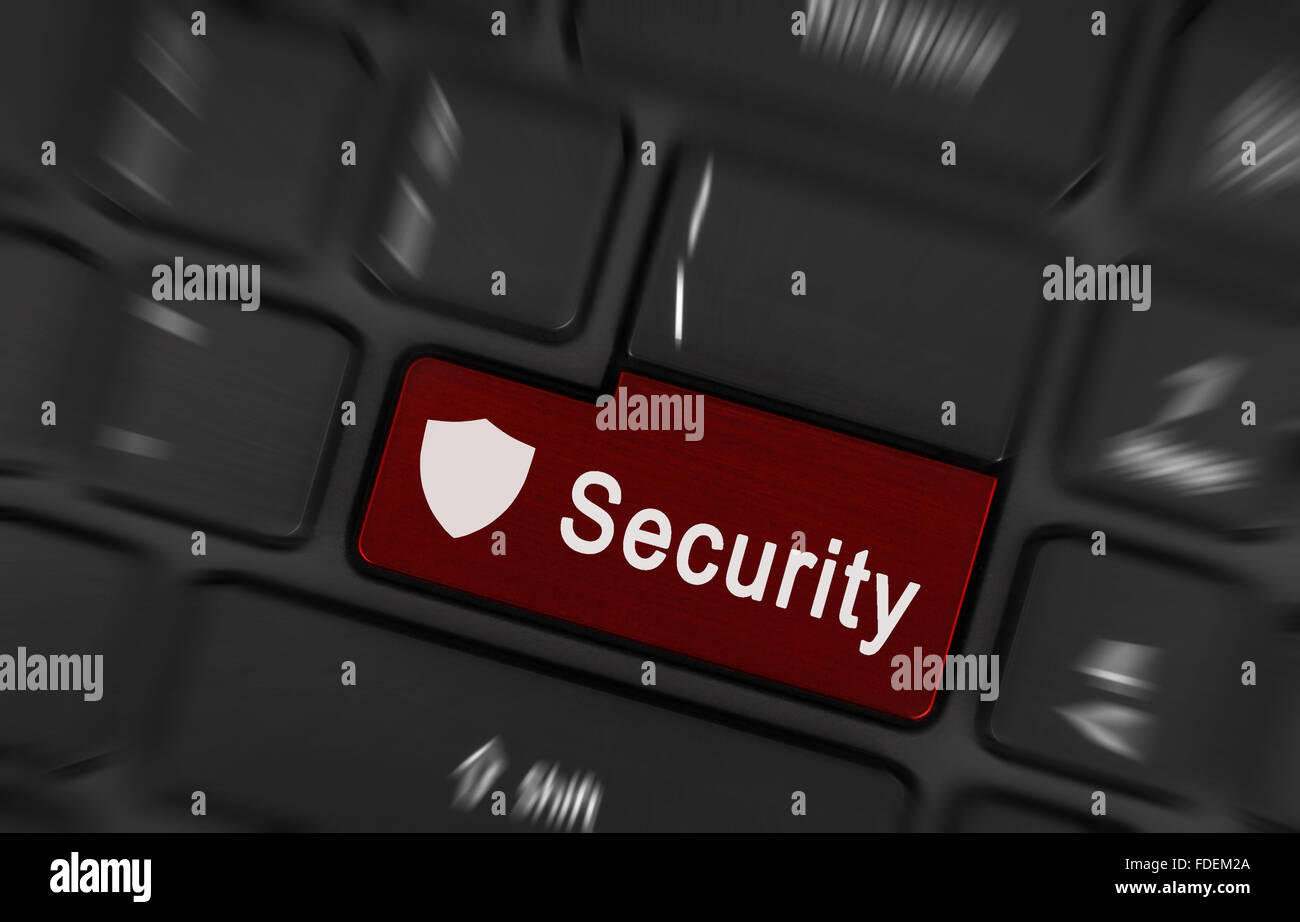Closeup picture of Security button of a modern keyboard Stock Photo - Alamy