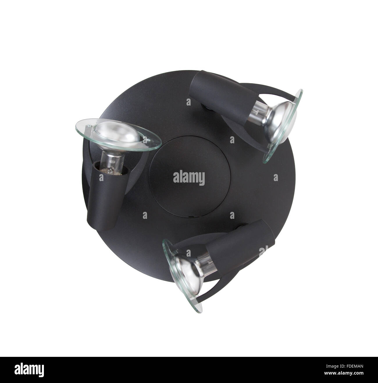 Black ceiling light fixture isolated on white background Stock Photo ...
