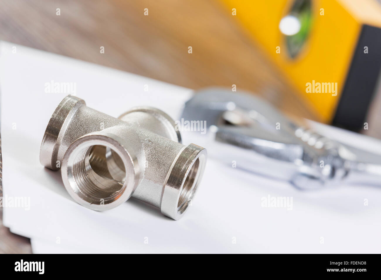 All kinds of plumbing and tools on sheet of paper Stock Photo - Alamy