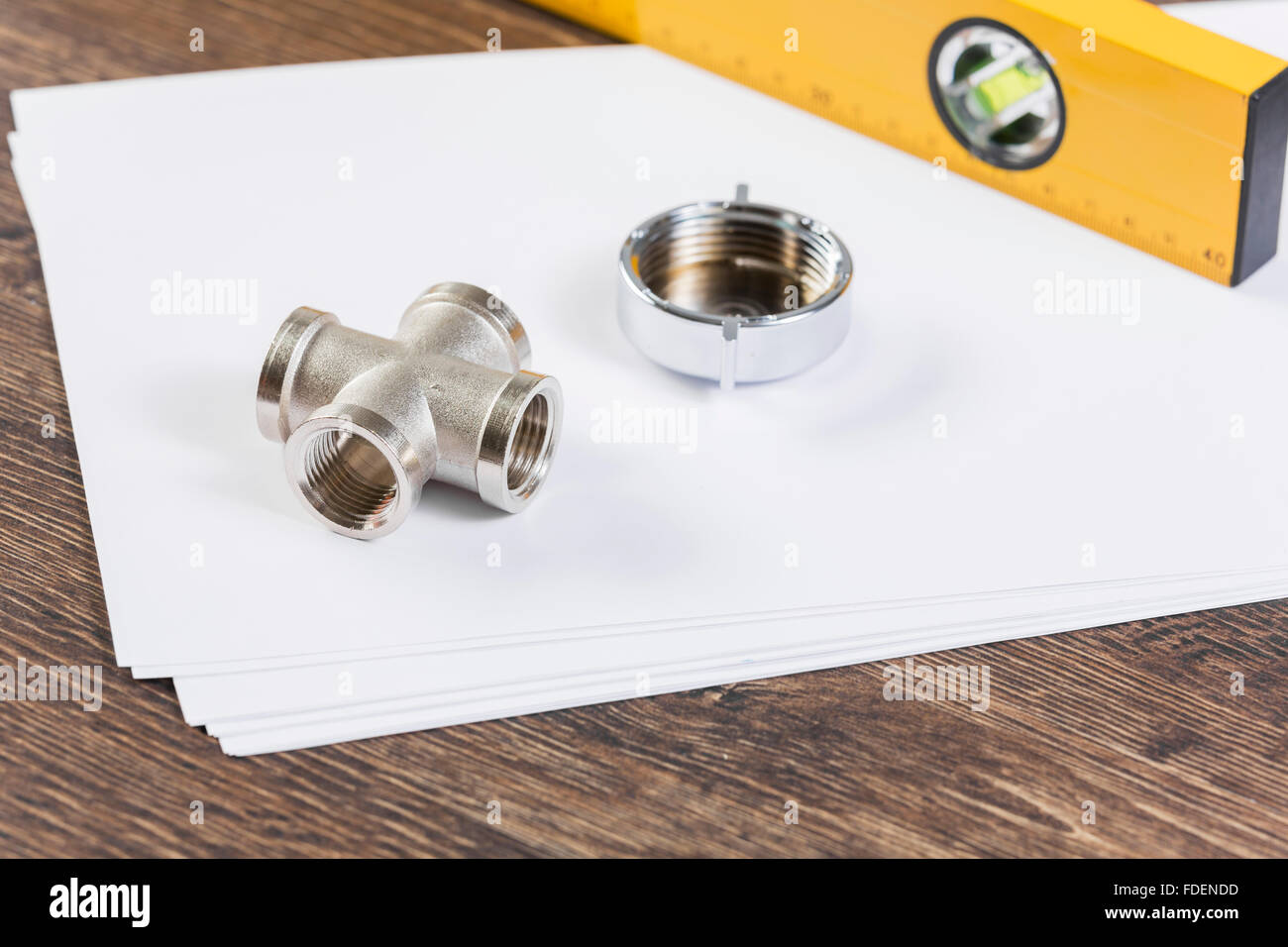 All kinds of plumbing and tools on sheet of paper Stock Photo - Alamy
