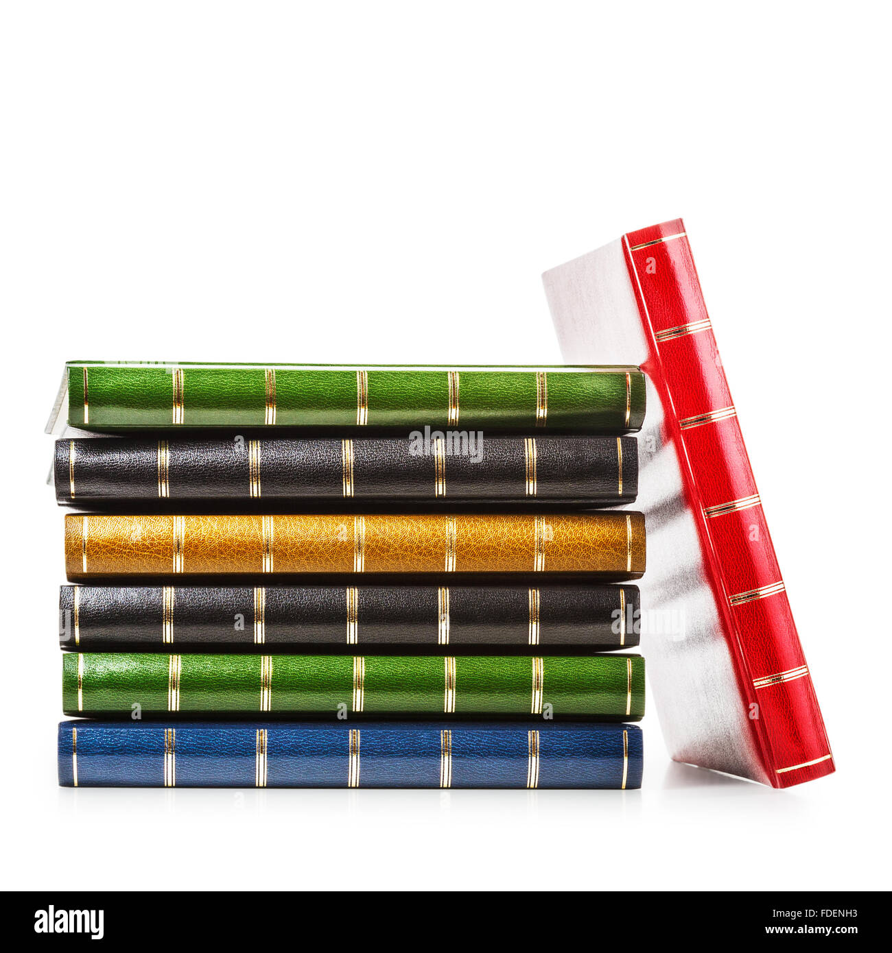 Photo albums.Stack of vintage books isolated on white background ...
