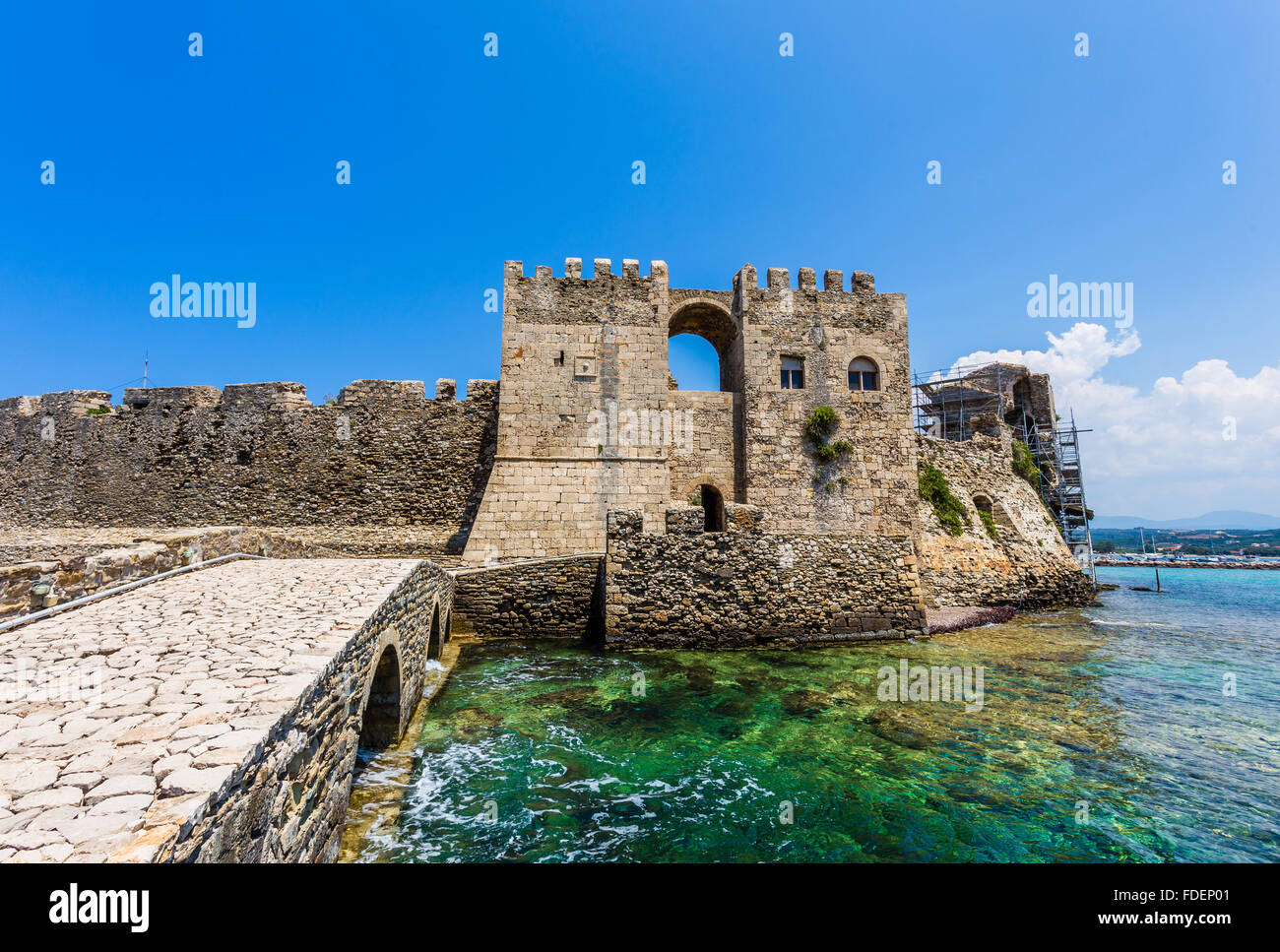 Methoni Venetian Fortress in the Peloponnese, Messenia, Greece Stock ...