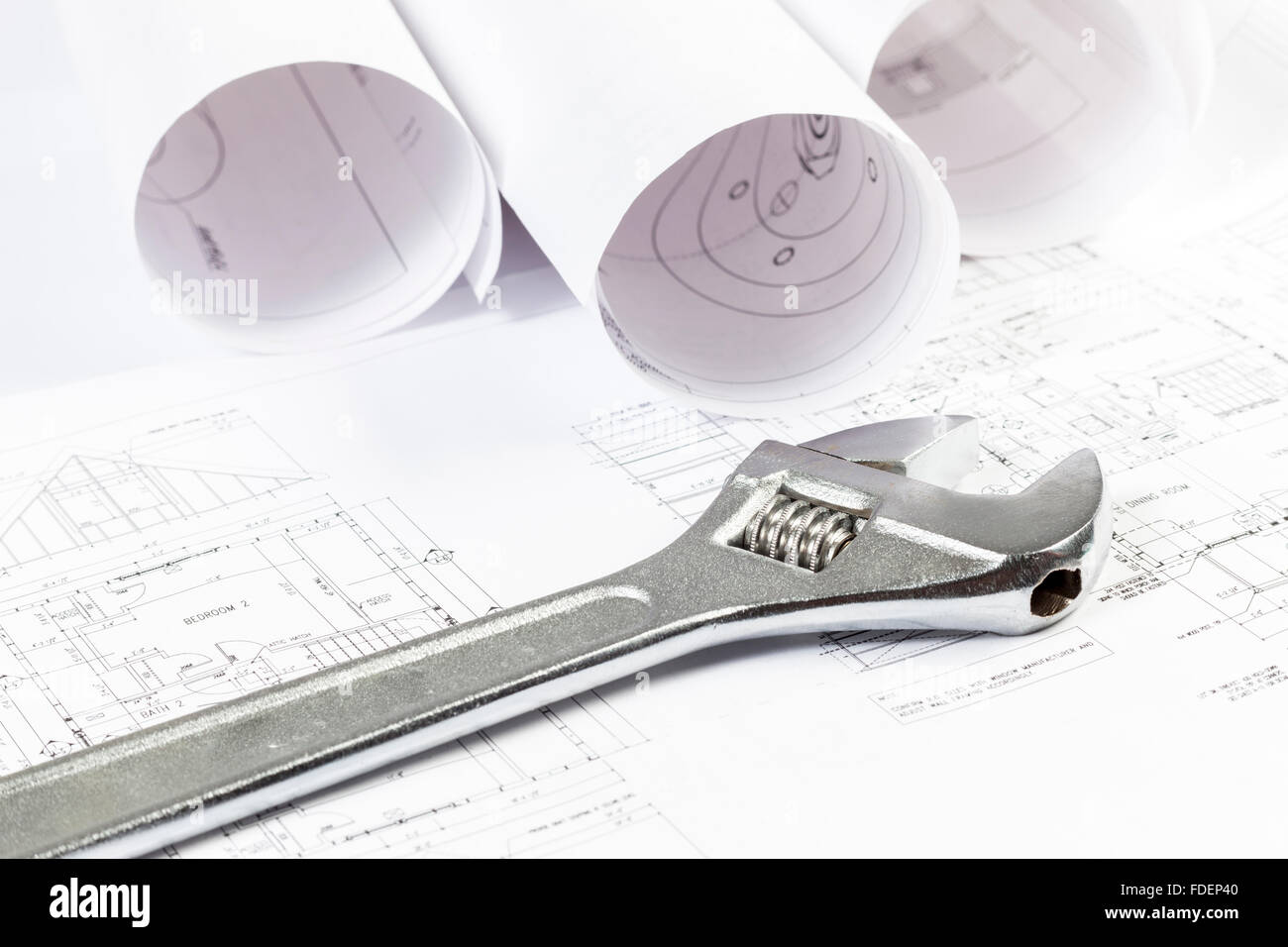 All kinds of plumbing and tools on sheet of paper Stock Photo - Alamy