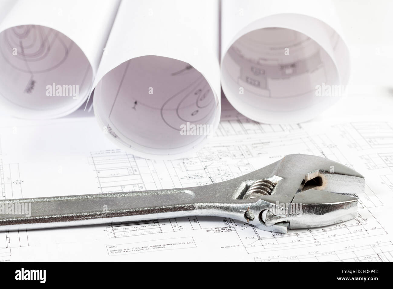 All kinds of plumbing and tools on sheet of paper Stock Photo - Alamy