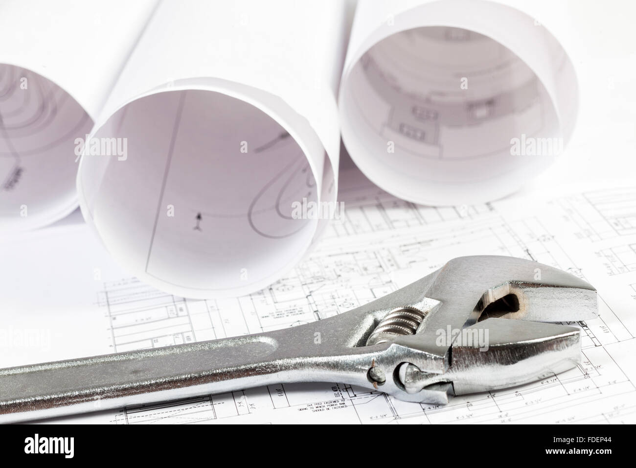 All kinds of plumbing and tools on sheet of paper Stock Photo - Alamy