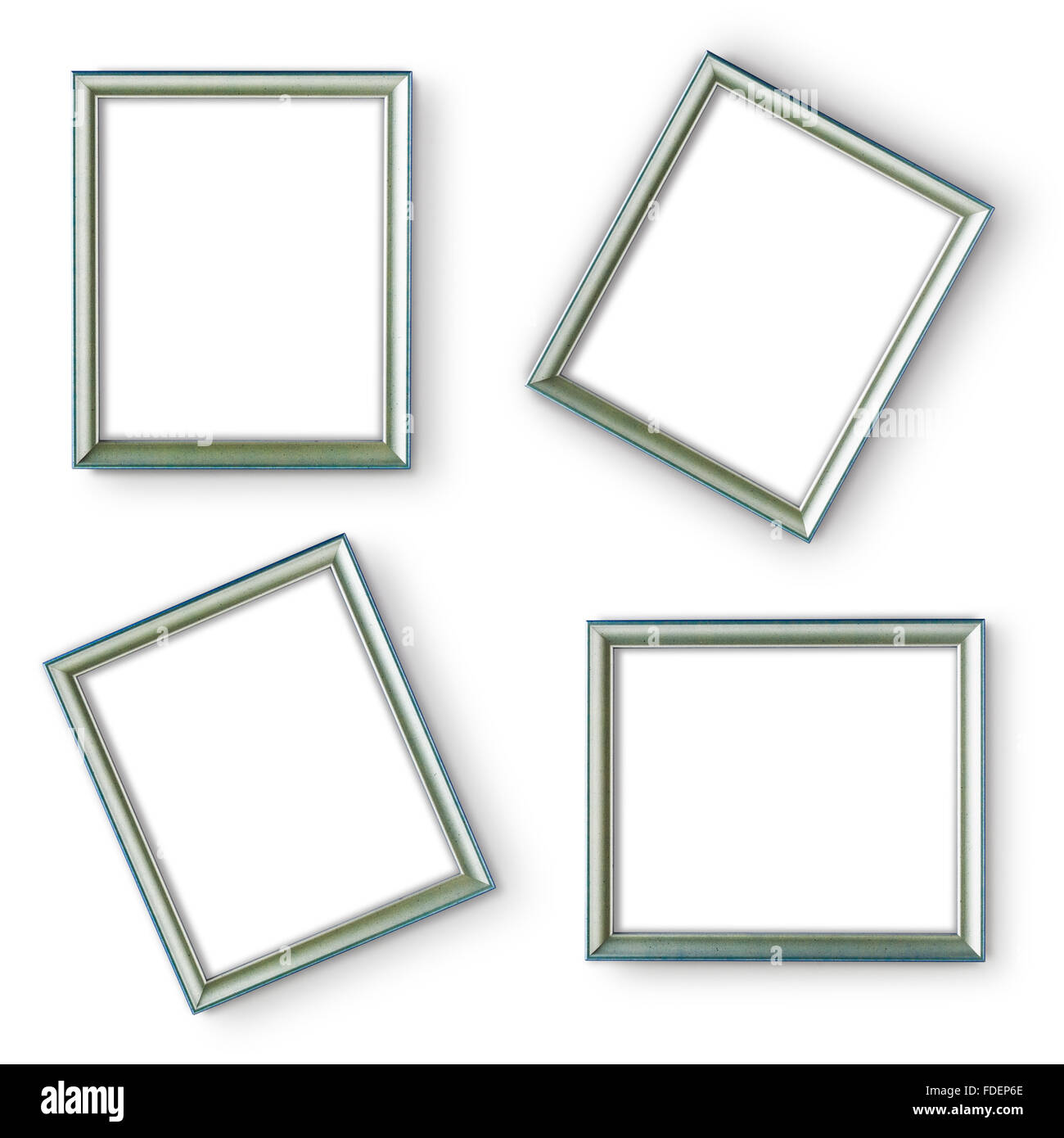Silver wooden frames collection isolated on white background. Art ...