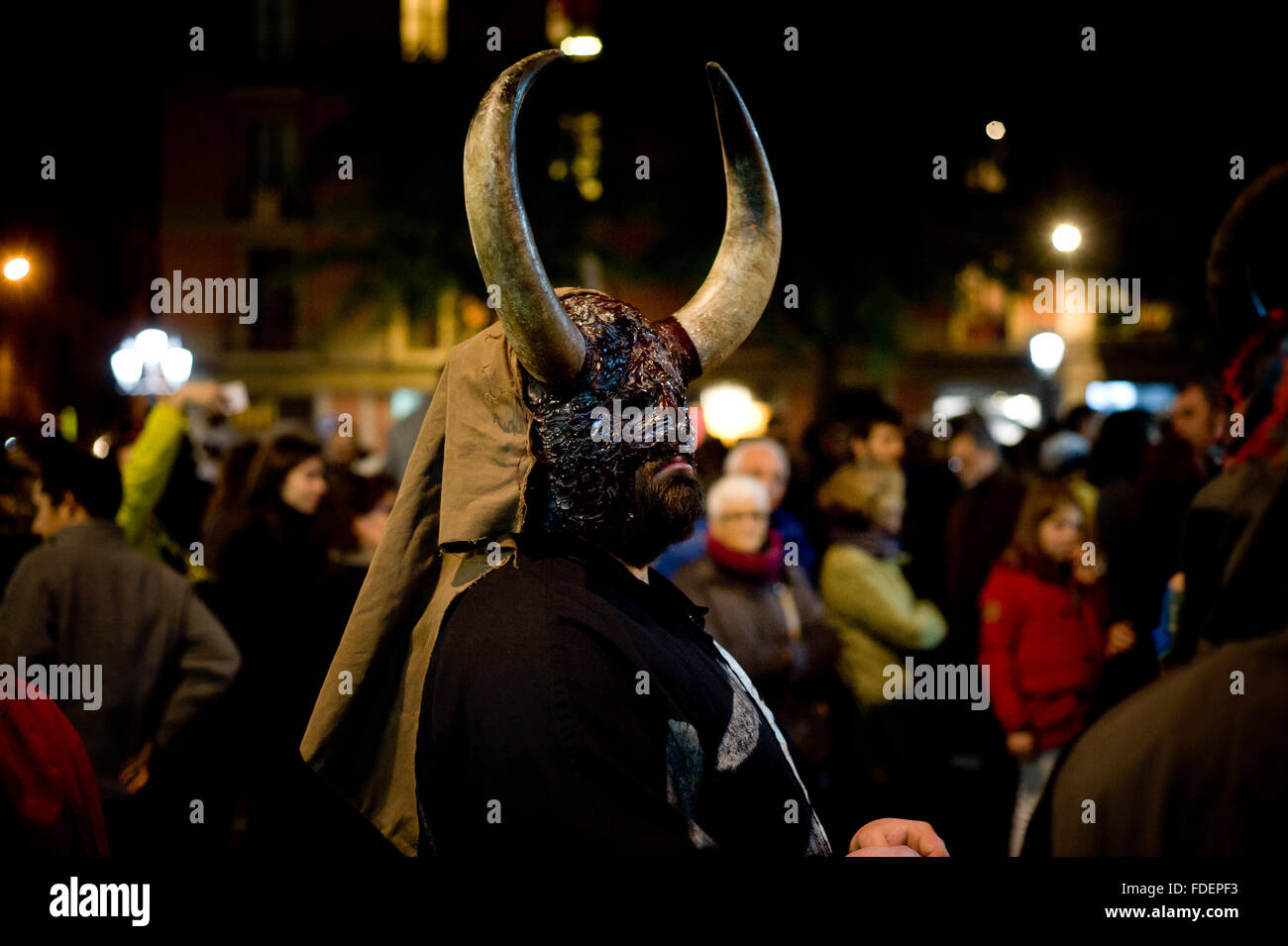 Barcelona, Spain, 30th January, 2016.A traditional catalan devil ...