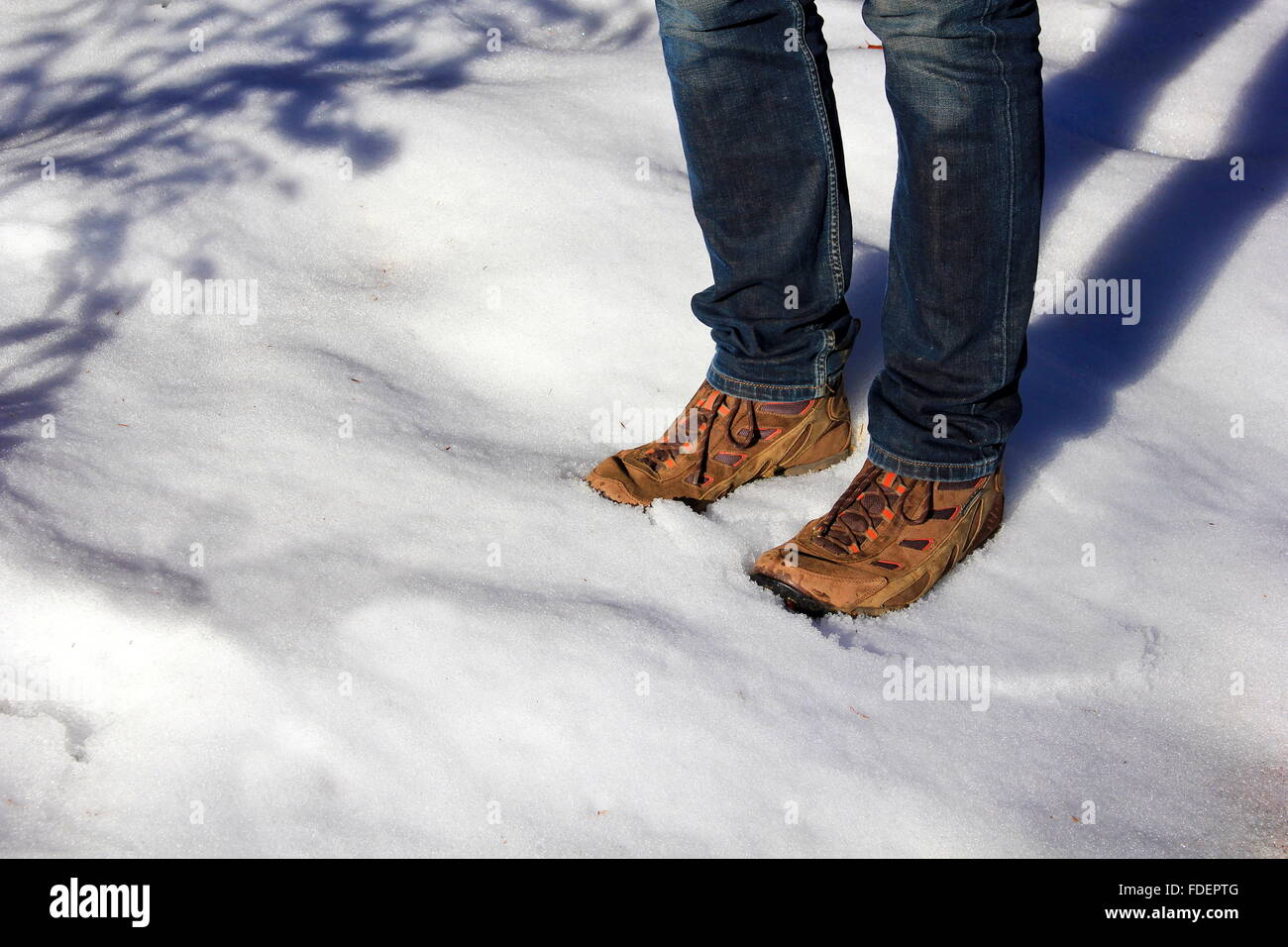 Hiking boots snow hi-res stock photography and images - Alamy