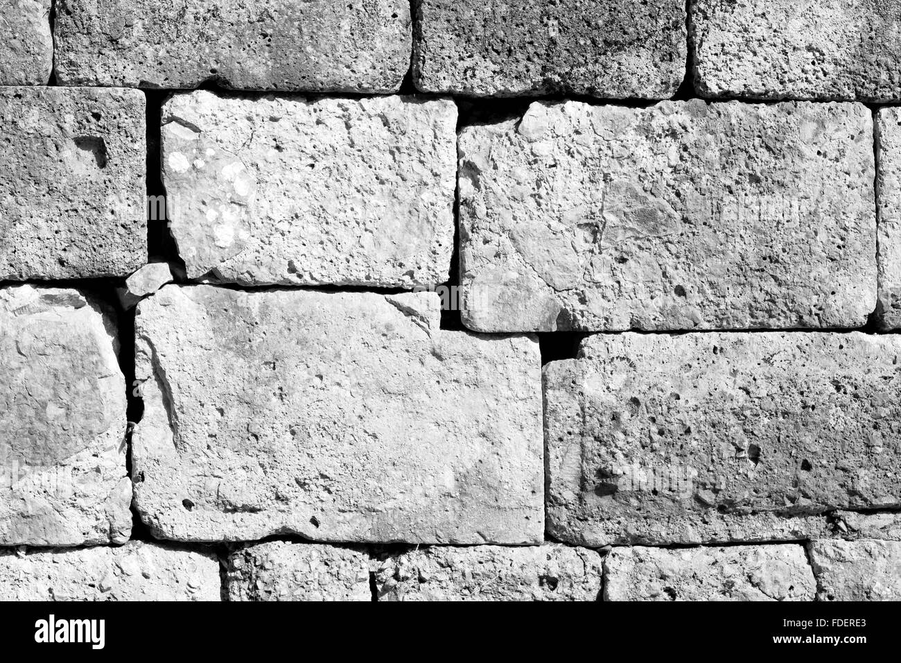 in greece abstract texture of a ancien wall and ruined brick Stock ...