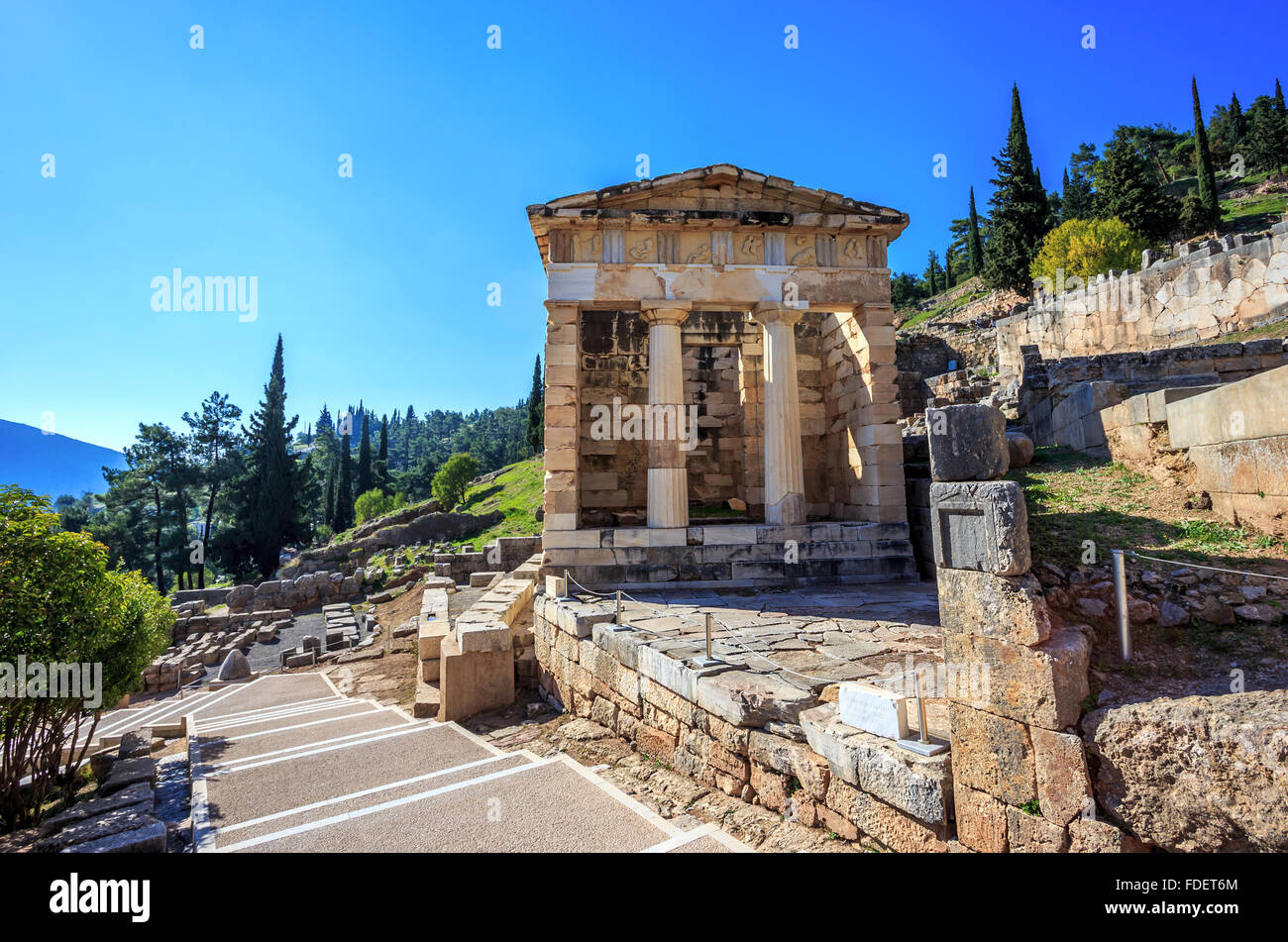 treasure of Athenians in Ancient Delphi Stock Photo - Alamy