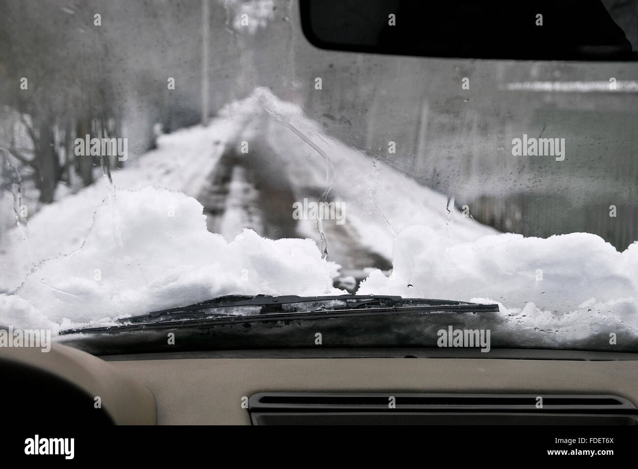 Driving Through Snow Stock Photo - Alamy