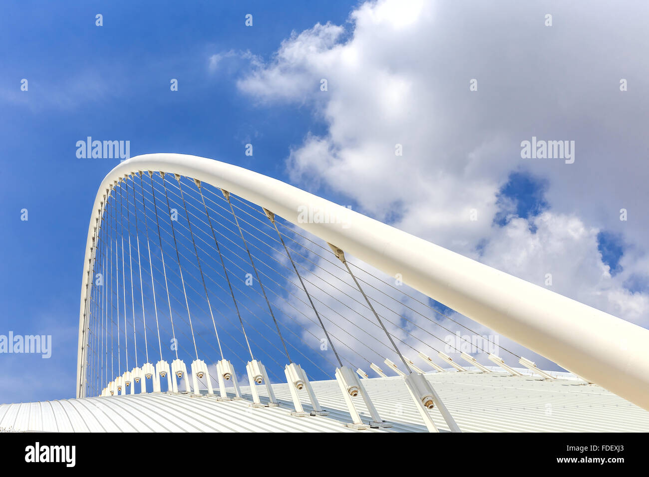 detail of outdoor iron construction at OAKA, Athens, Greece Stock Photo ...