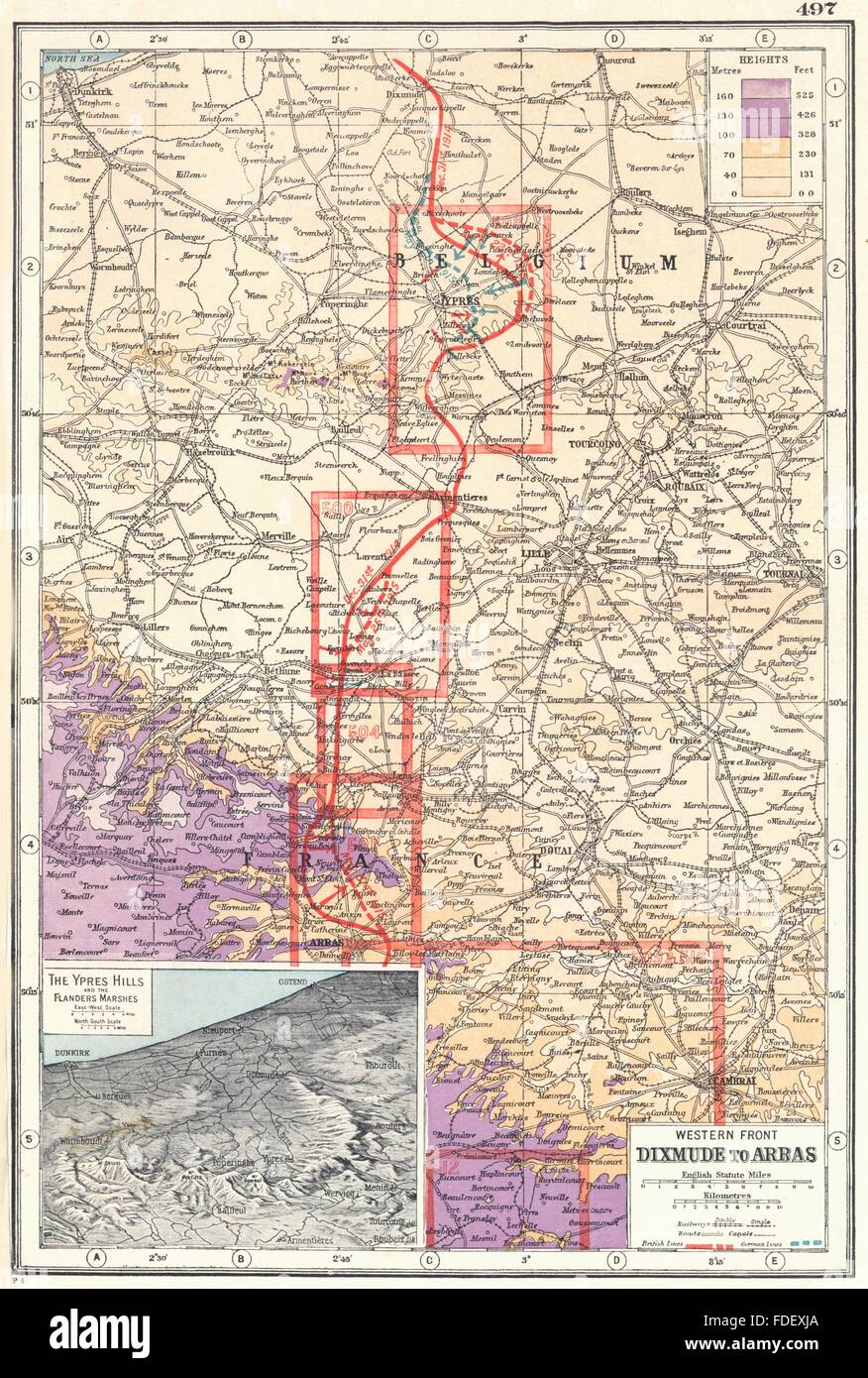 Ypres map 1914 hi-res stock photography and images - Alamy