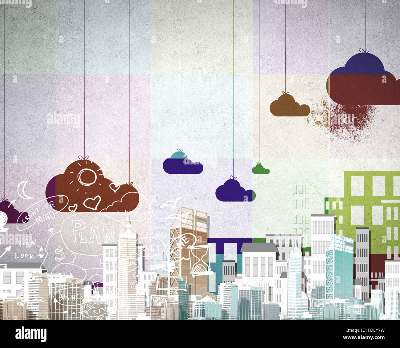 Collage background image with business office buildings Stock Photo - Alamy