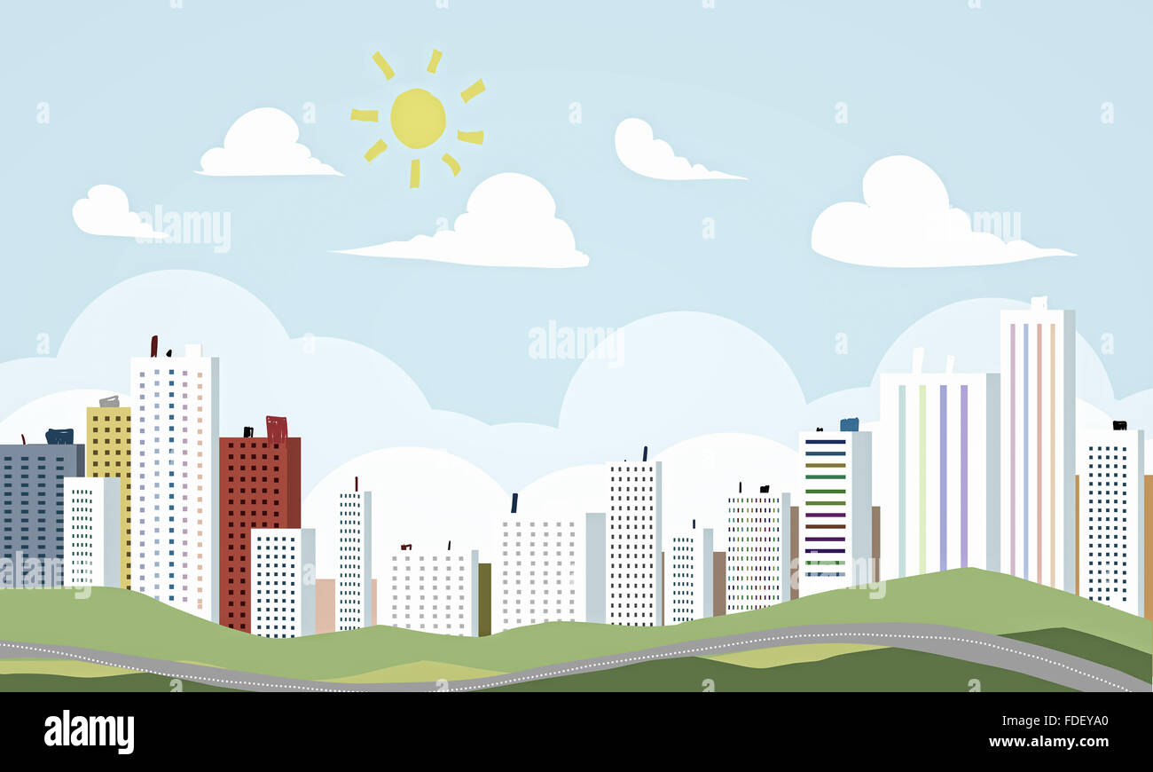 Collage background image with business office buildings Stock Photo - Alamy