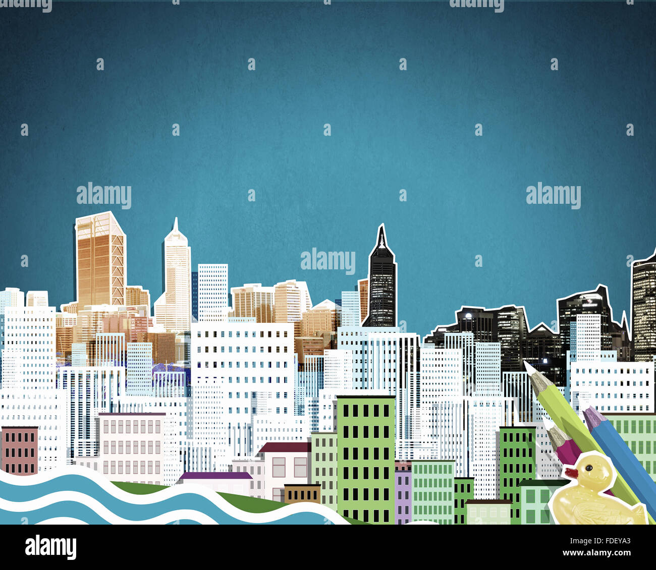 Collage background image with business office buildings Stock Photo - Alamy